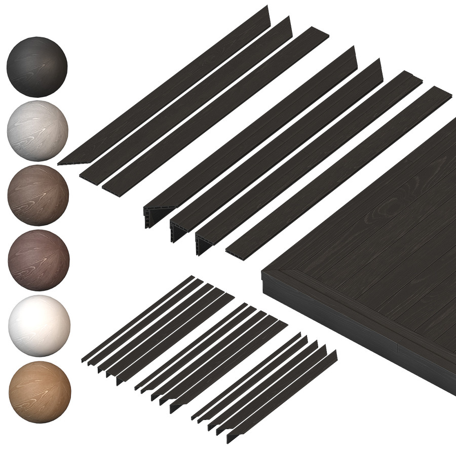 Decking Board With Corners - 3D Model for VRay, Corona