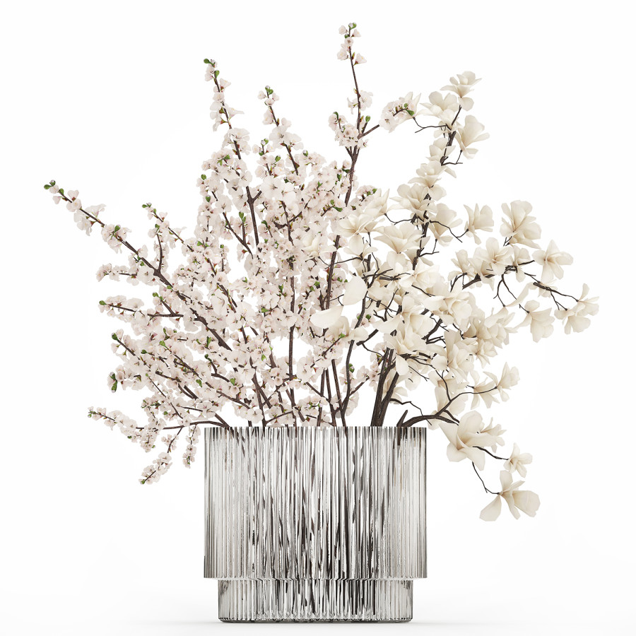Bouquet Sakura Branches Cherry Blossom Magnolia - 3D Model for VRay