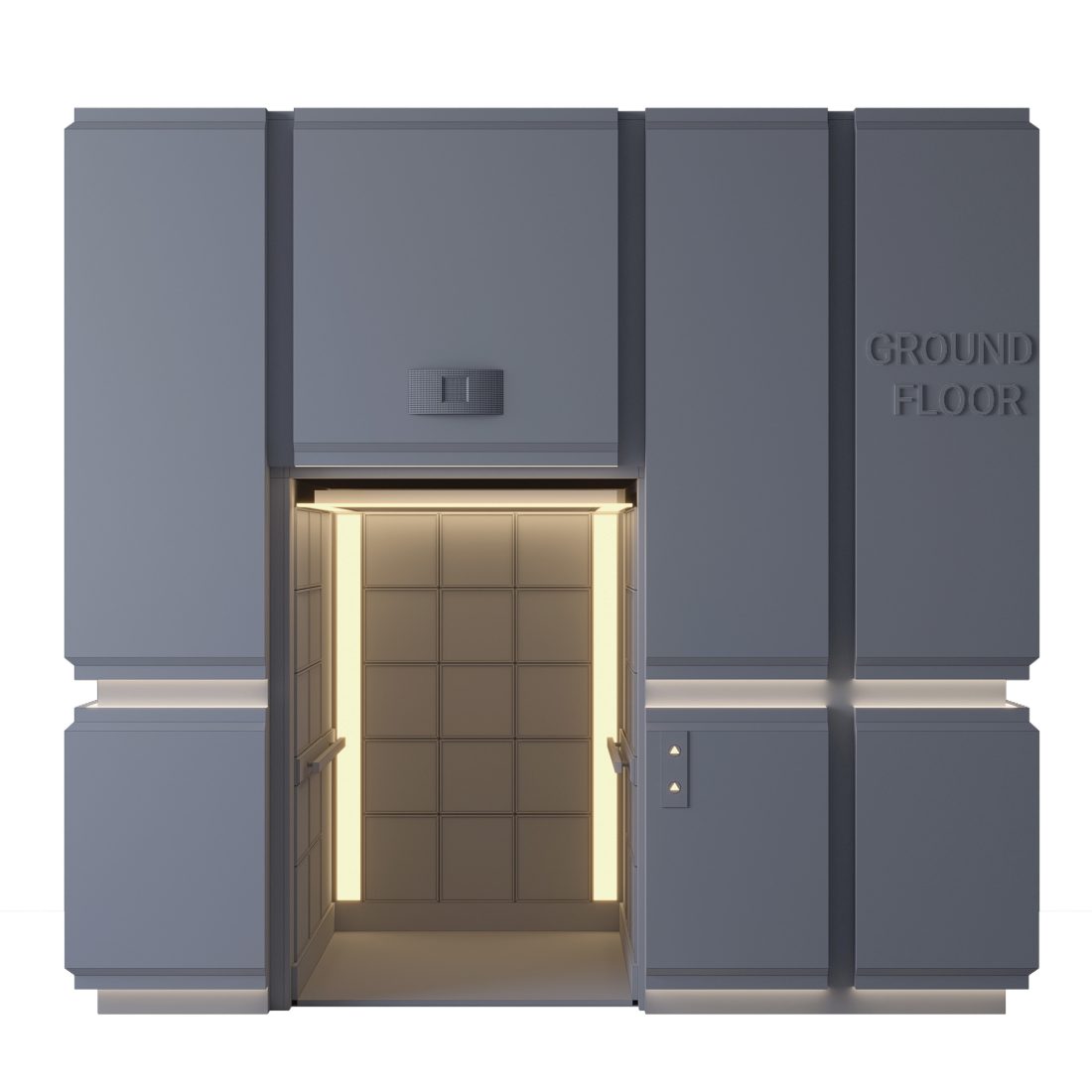 Elevator No17 - 3D Model for VRay, Corona