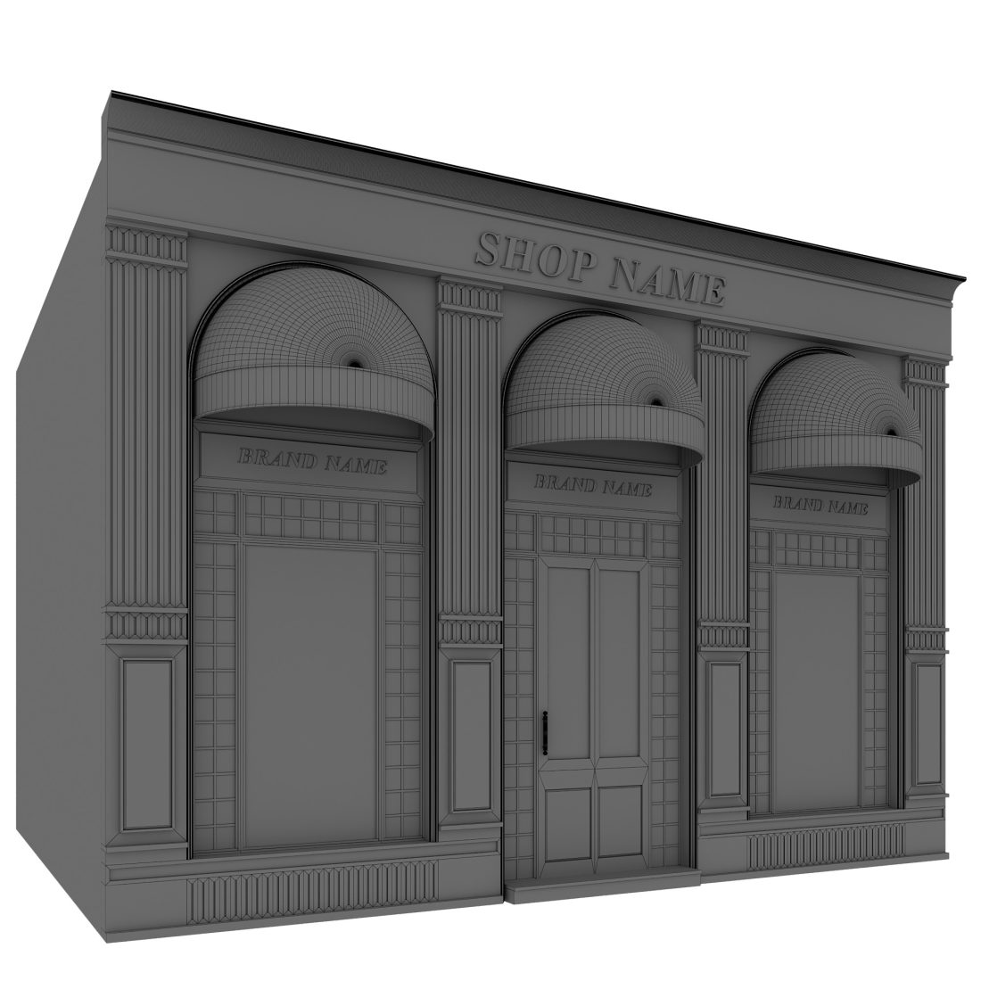 Shop Building No11 3D Model for VRay, Corona | CGMood