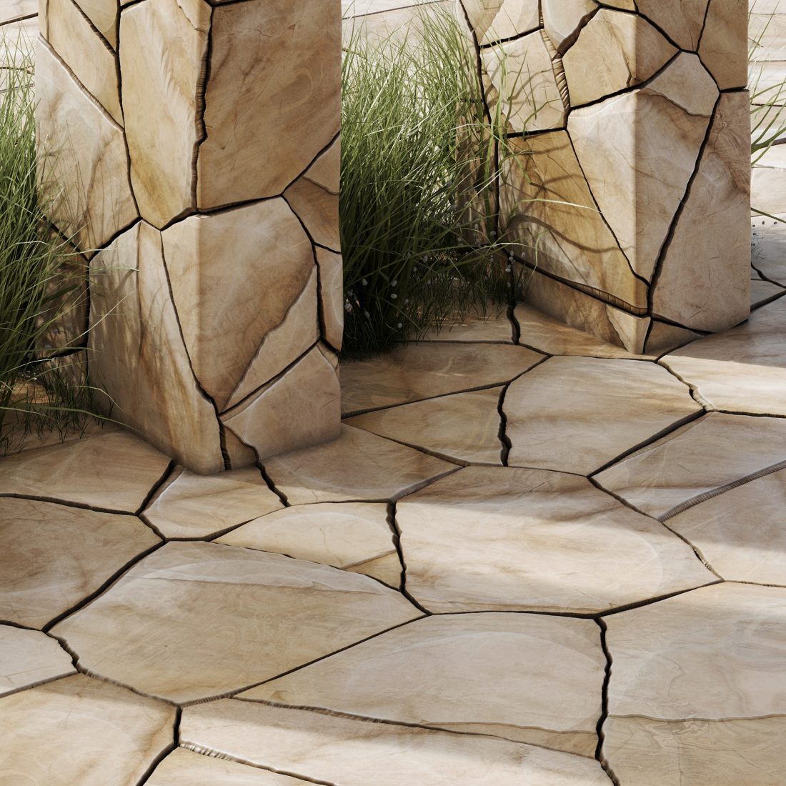 H146 Stone Tiles | PBR | 4K | Seamless | +SBSAR - 3D Model for VRay, Corona