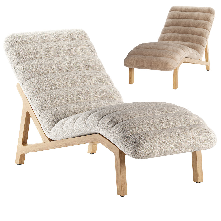 Modern Cream Fabric Chair - 3D Model for Corona