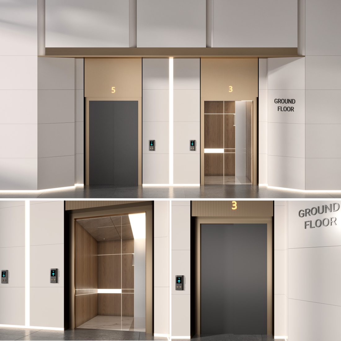 Elevator No14 - 3D Model for VRay, Corona