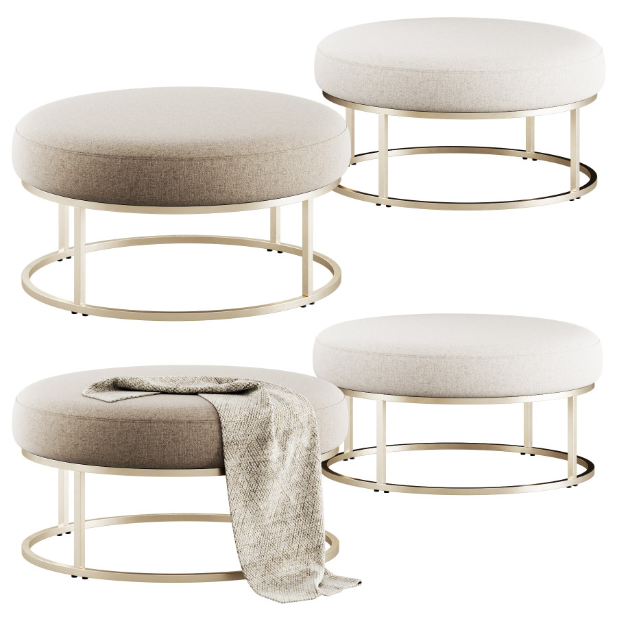 Millie Round Ottoman By Pottery Barn 3D Model for VRay | CGMood