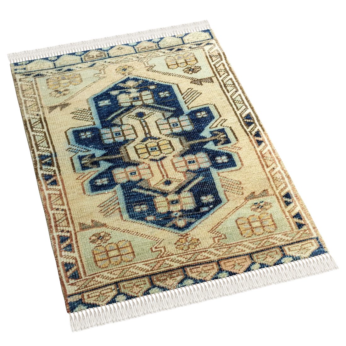 District Loom Vintage Turkish Mini Rug - 3D Model for VRay, Corona
