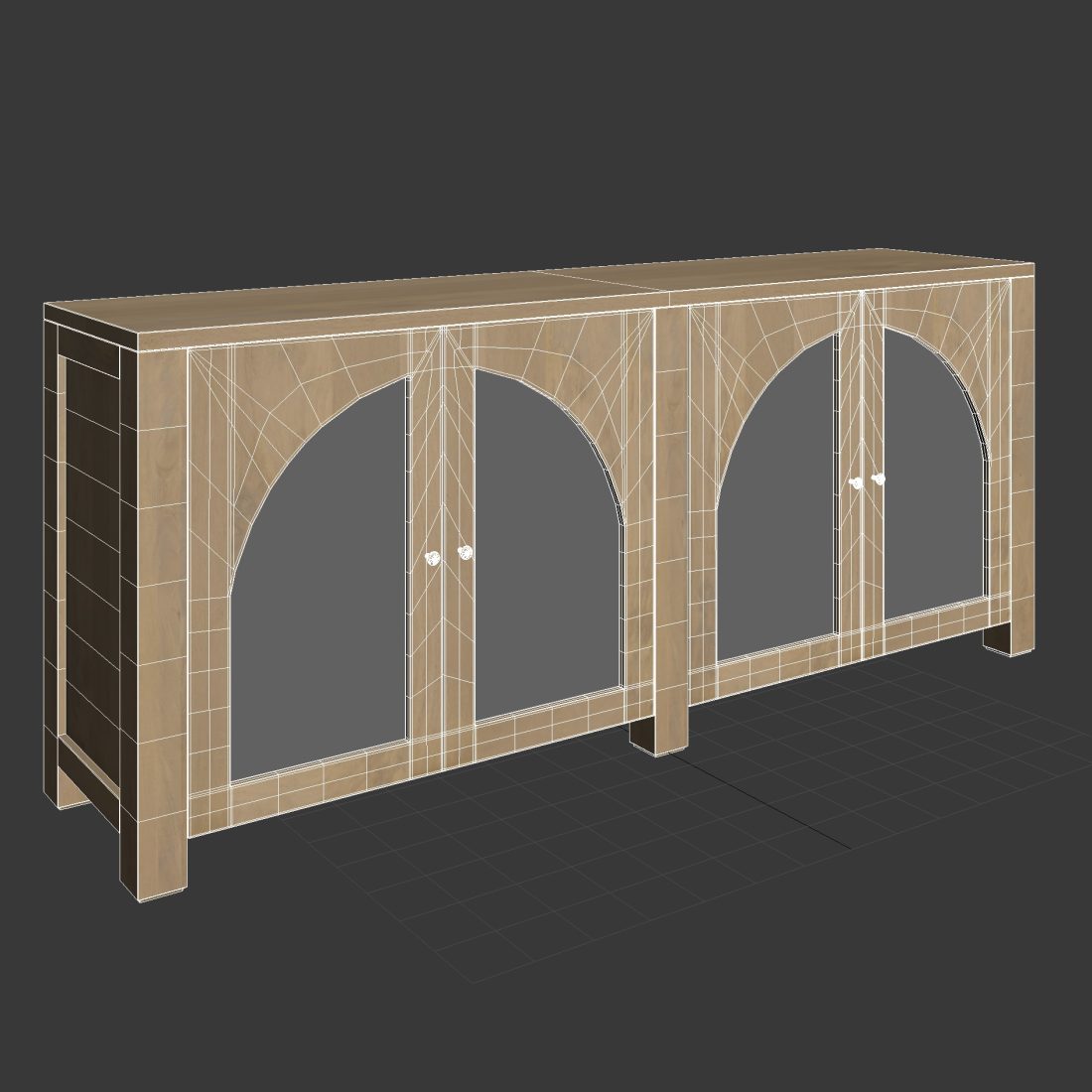 West Elm Cane Arches Sideboard - 3D Model for VRay