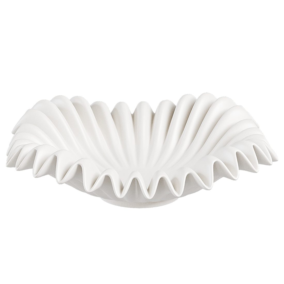 Handcrafted Ceramic Ruffle Bowl - 3D Model for Corona