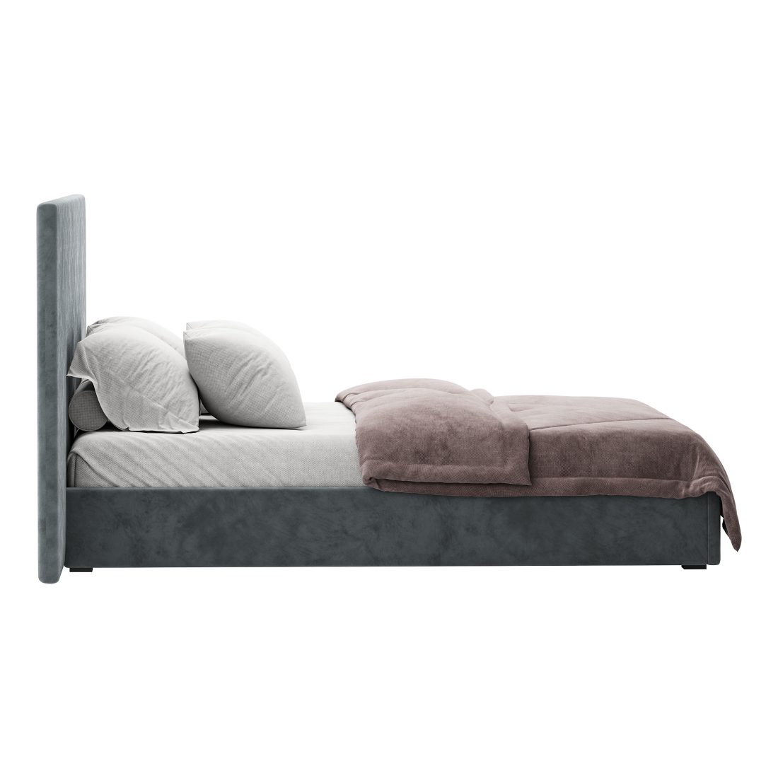 Charcoal Velvet Bed - 3D Model for Corona