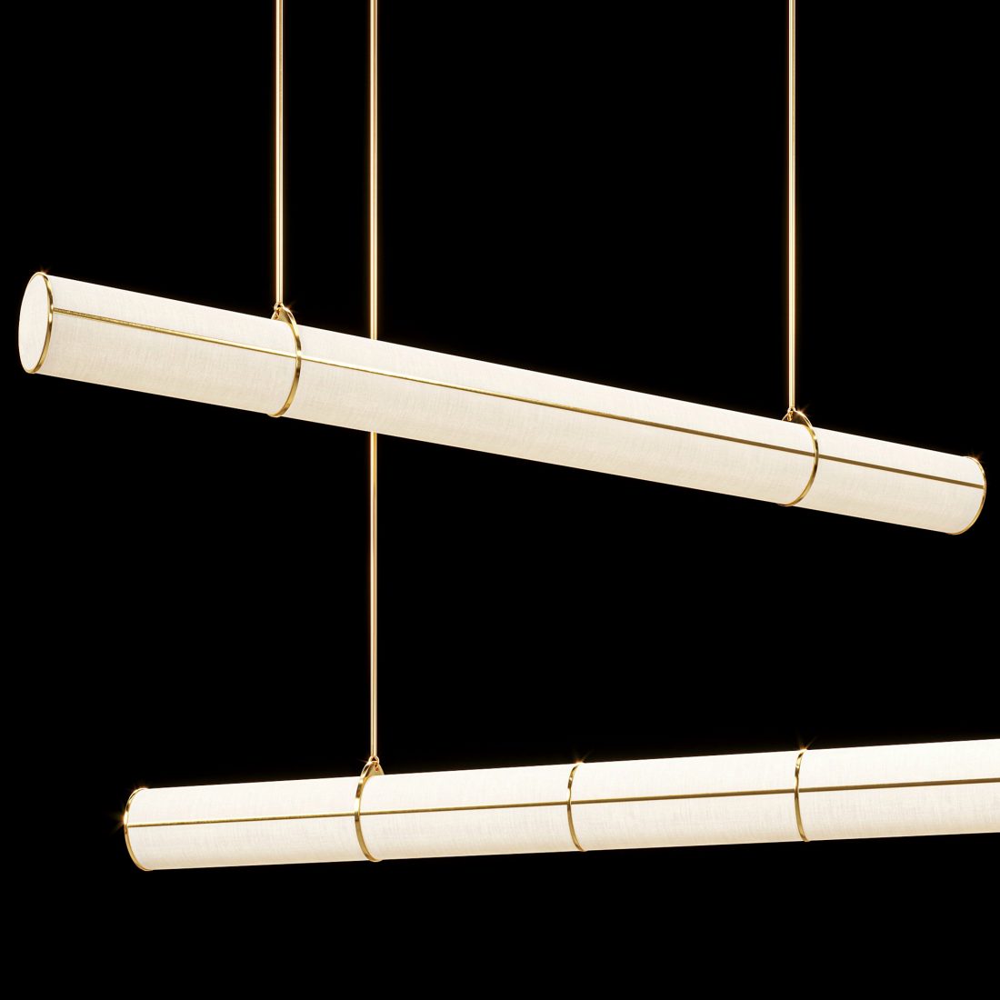 Golden T5 Tube Pendant Light 2340, 1440 3D Model for Corona | CGMood