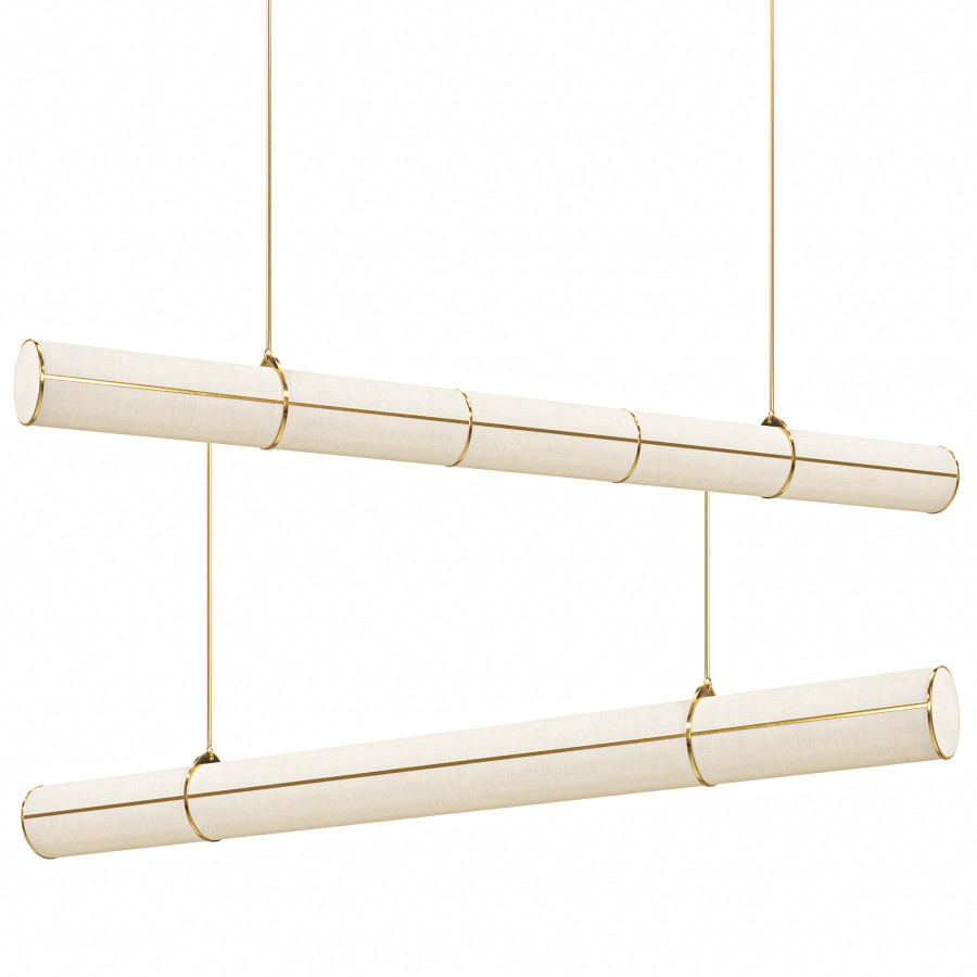 Golden T5 Tube Pendant Light 2340, 1440 - 3D Model for Corona