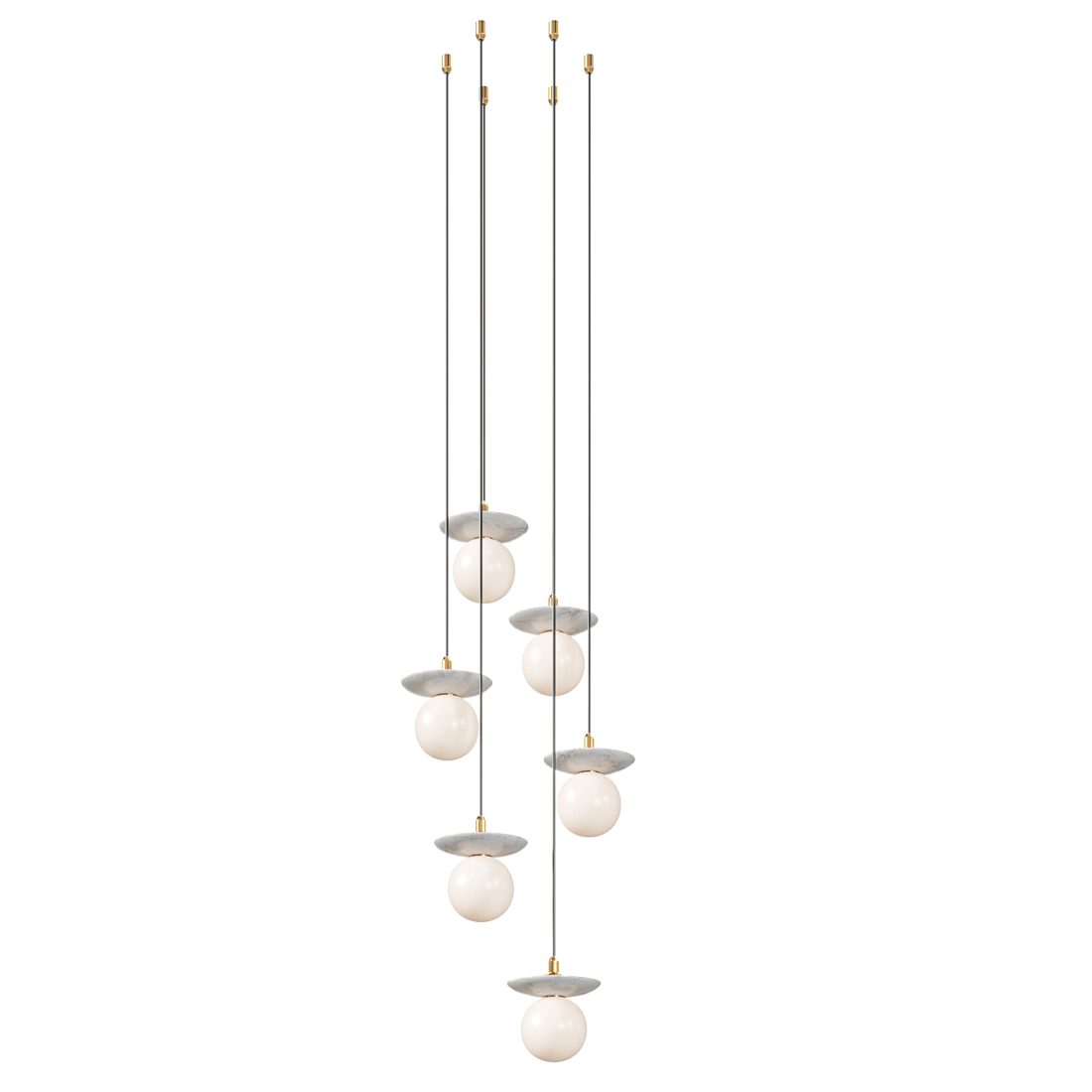 Orbit Stone 6lt Pendant Light - 3D Model for Corona