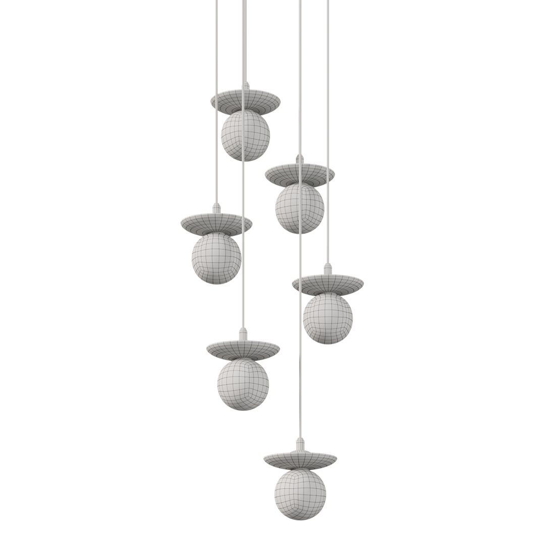 Orbit Stone 6lt Pendant Light - 3D Model for Corona
