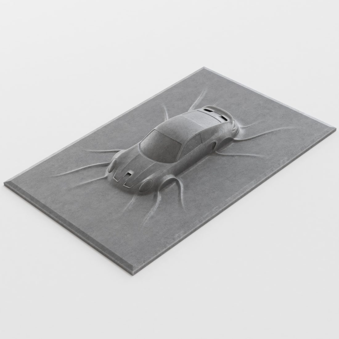 Porsche 911 Gts Wall Sculpture - 3D Model for VRay, Corona