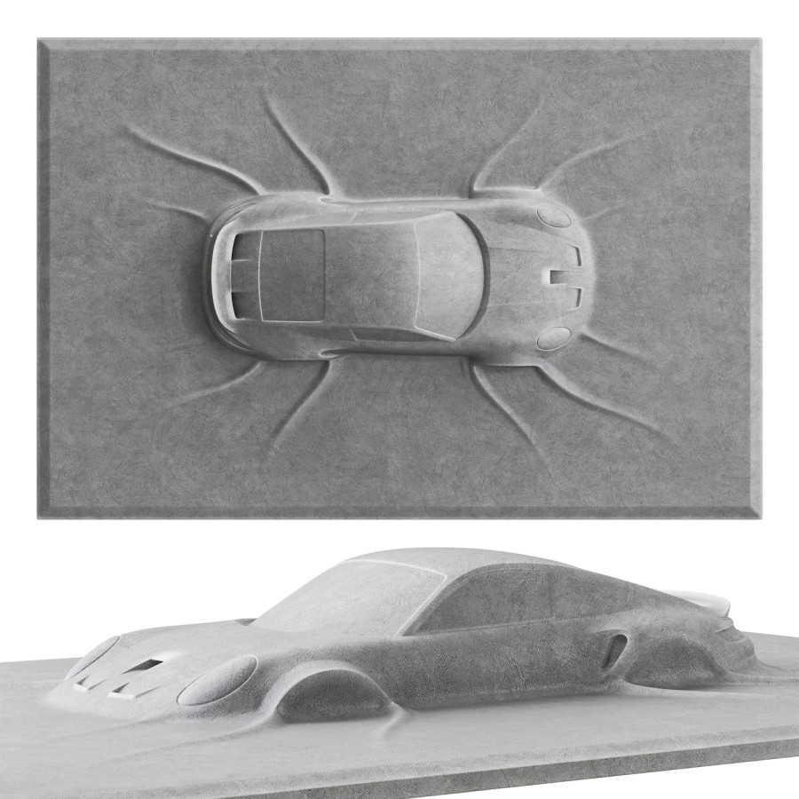 Porsche 911 Gts Wall Sculpture 3D Model for VRay, Corona | CGMood