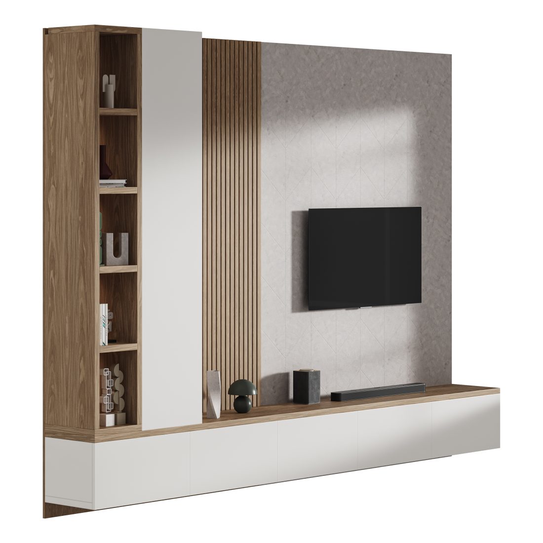 Modern Tv Wall 019 3D Model for Corona | CGMood