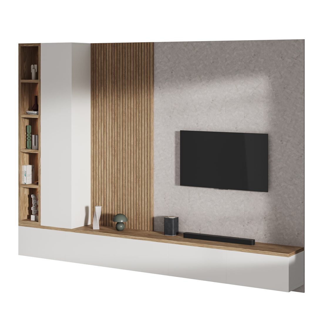 Modern Tv Wall 019 3D Model for Corona | CGMood