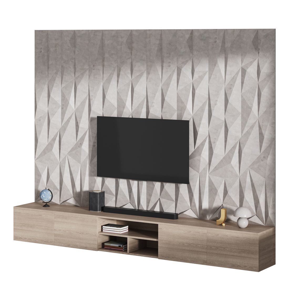 Modern Tv Wall 021 3D Model for Corona | CGMood