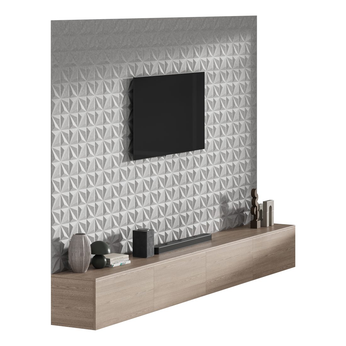 Modern Tv Wall 025 - 3D Model for Corona