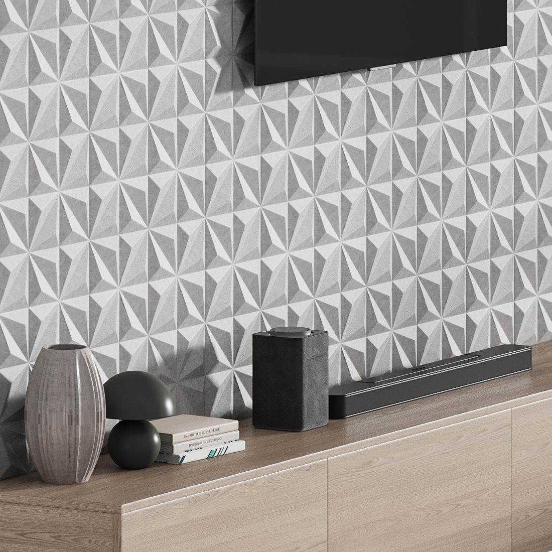 Modern Tv Wall 025 - 3D Model for Corona