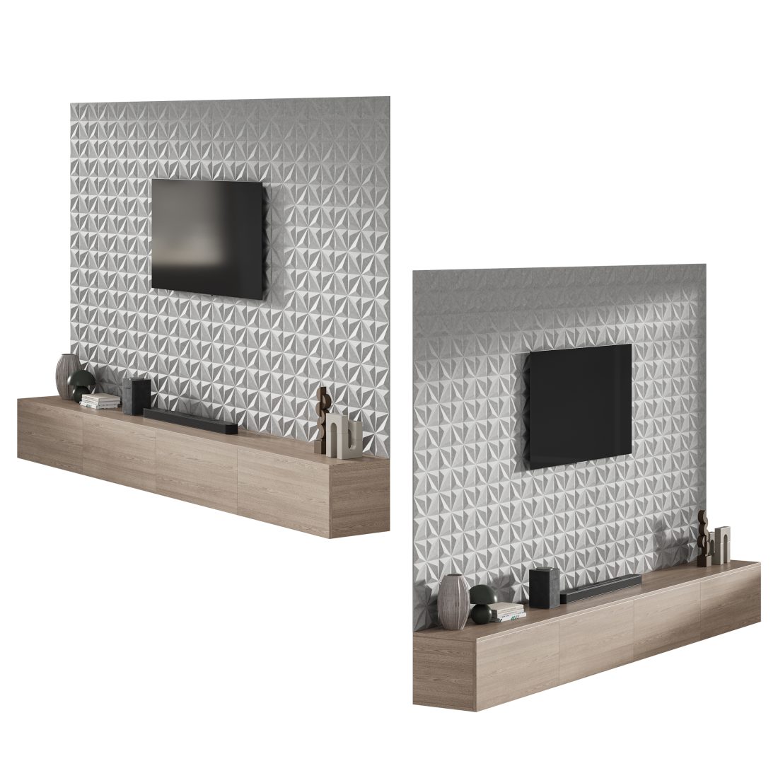 Modern Tv Wall 025 - 3D Model for Corona