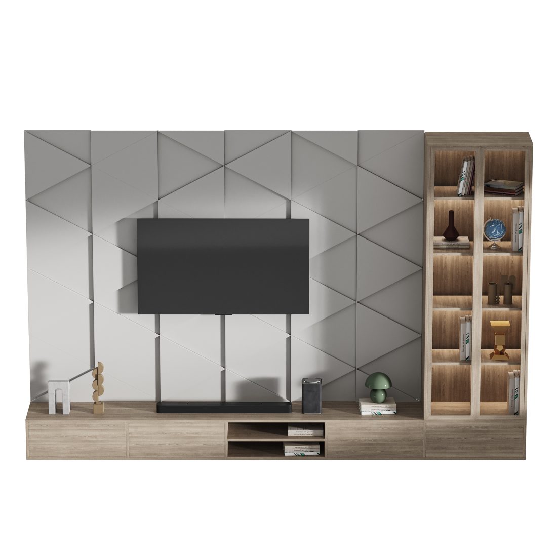 Modern Tv Wall 026 - 3D Model for Corona