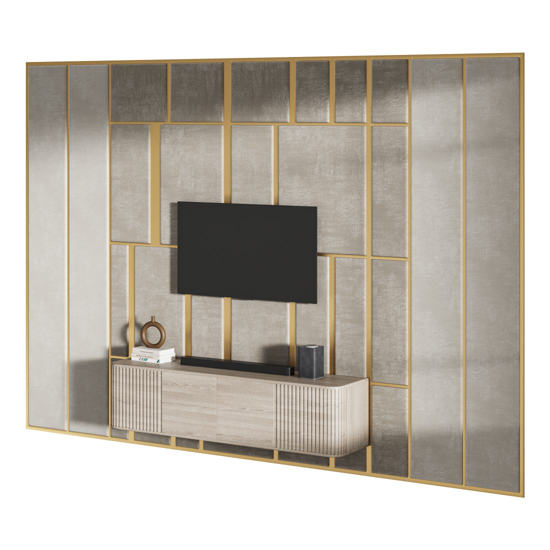 Modern Tv Wall 032 3D Model for Corona | CGMood