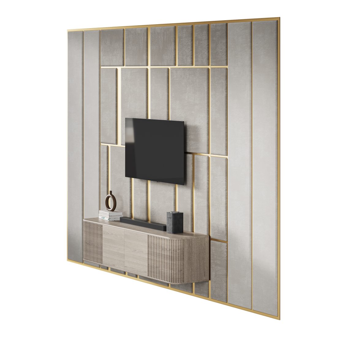Modern Tv Wall 032 3D Model for Corona | CGMood
