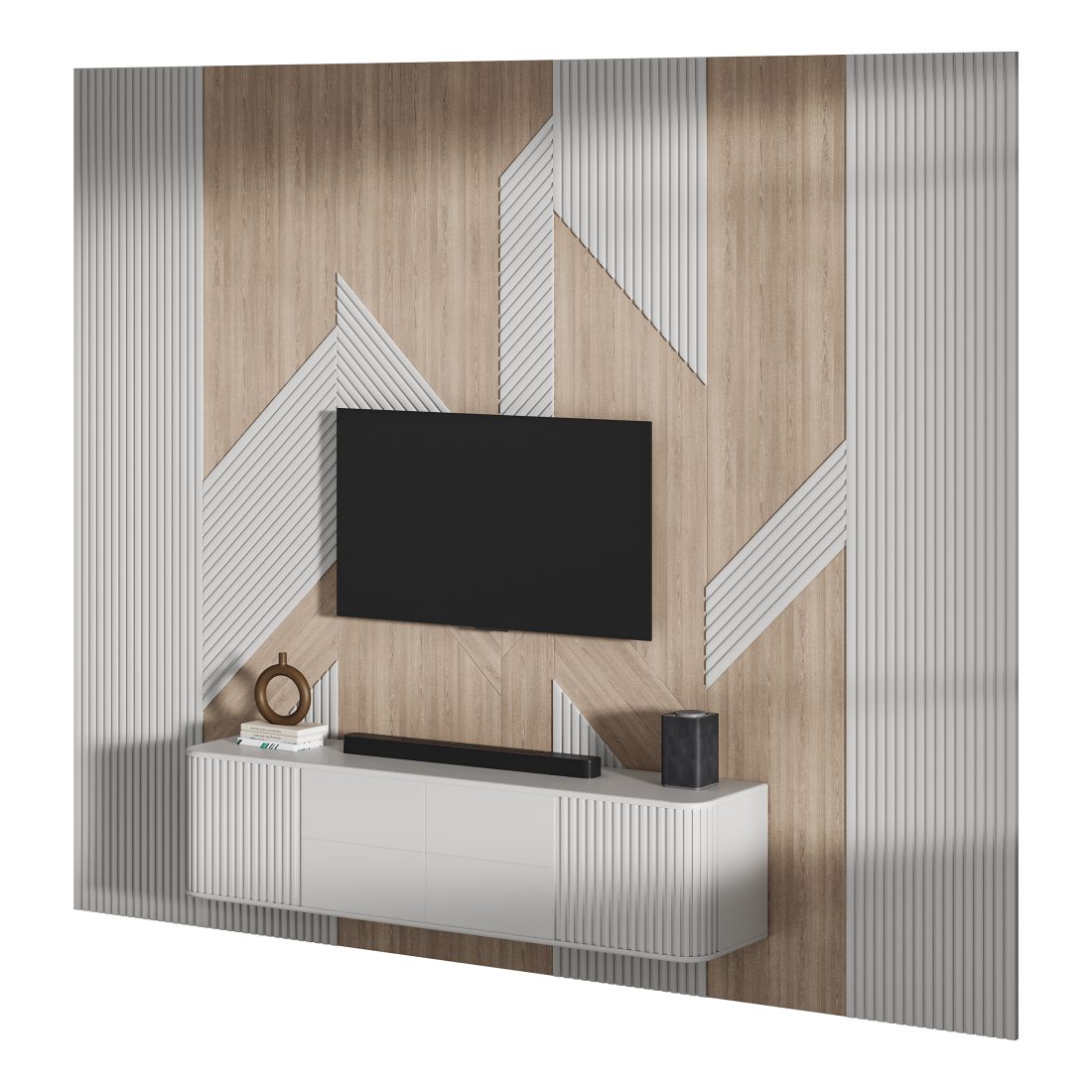 Modern Tv Wall 034 - 3D Model for Corona