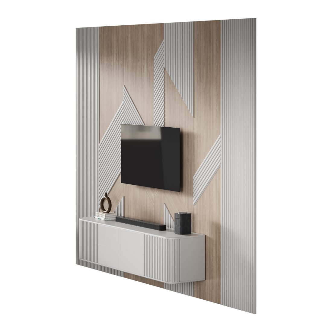 Modern Tv Wall 034 - 3D Model for Corona