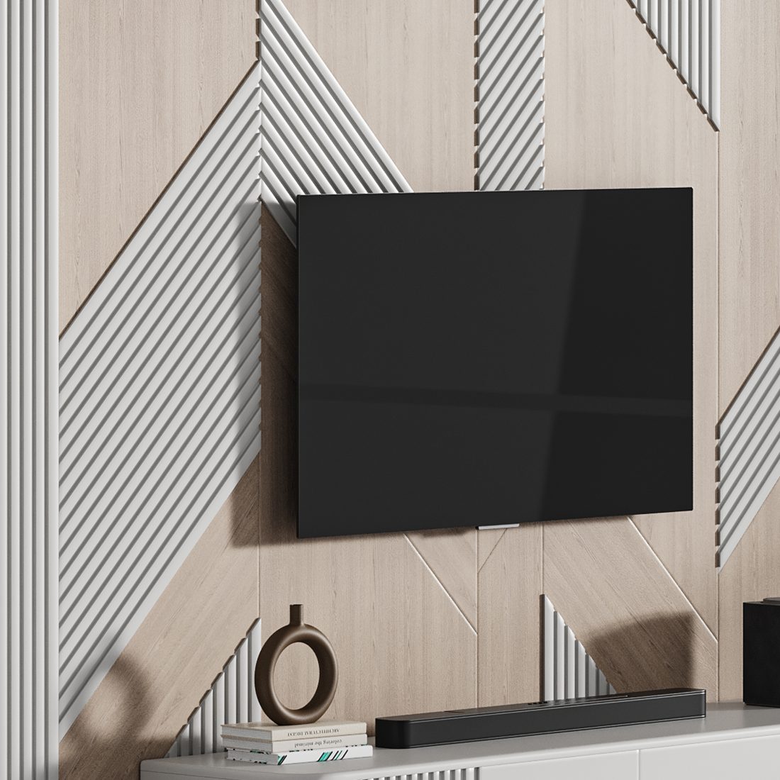 Modern Tv Wall 034 - 3D Model for Corona