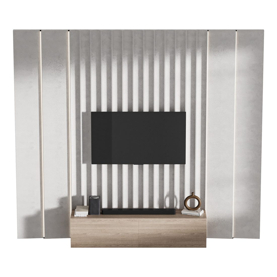 Modern Tv Wall 036 - 3D Model for Corona
