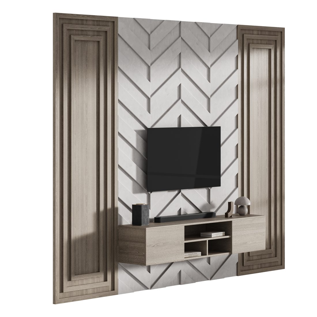 Modern Tv Wall 038 3D Model for Corona | CGMood