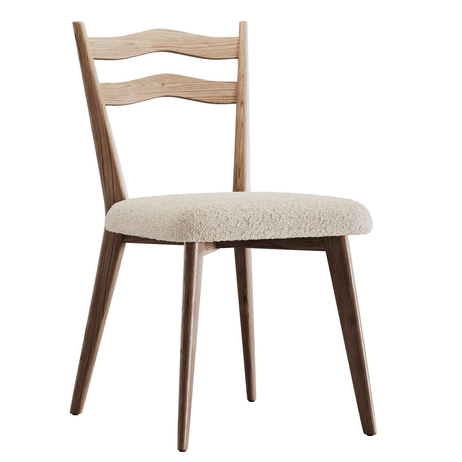 Hazel Brown Wood Dining Chair - 3D Model for Corona
