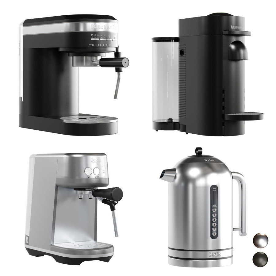 Coffee Makers Set 8 - 3D Model for VRay, Corona