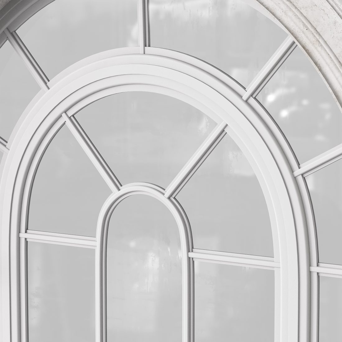 Classical Arched Window Balcony With Marble Balust 3D Model for VRay ...