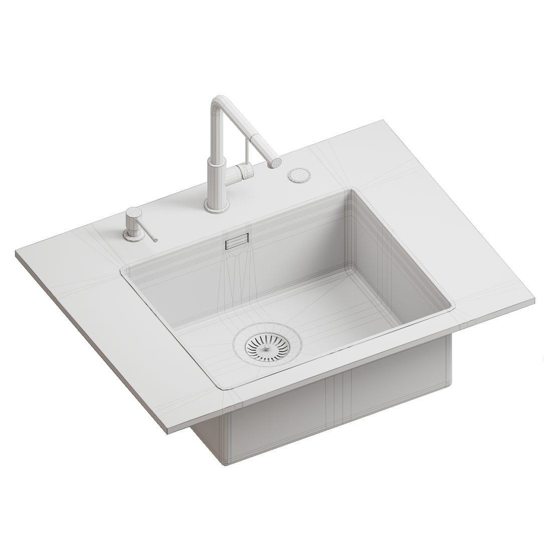 Tasca Pura Slim Kitchen Sinks - 3D Model for Corona