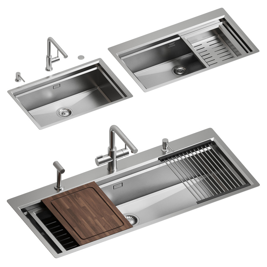 Tasca Harmony Kitchen Sinks - 3D Model for Corona
