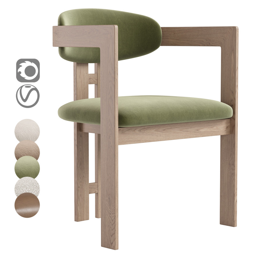 Neo Velvet Arm Chair 3D Model for VRay, Corona | CGMood