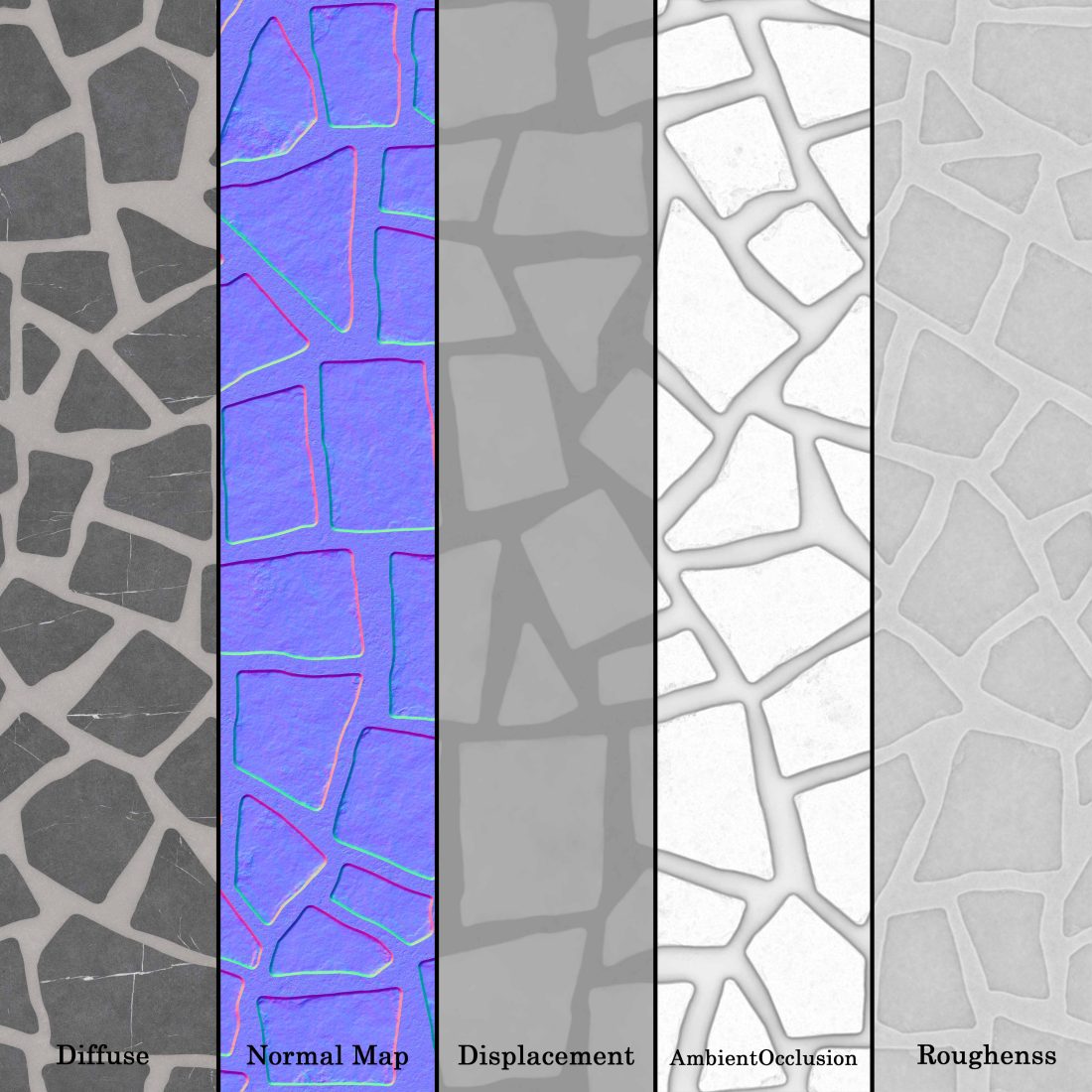 Stone Paving 11 (seamless) - 3D Model for VRay
