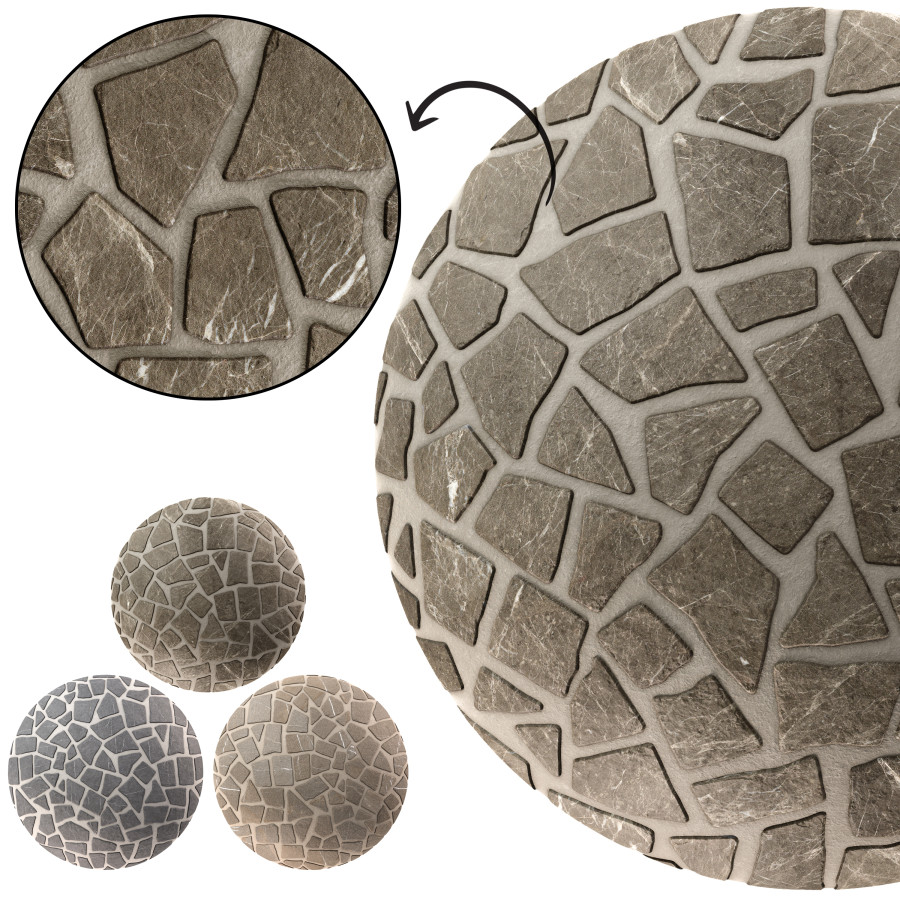 Stone Paving 11 (seamless) - 3D Model for VRay