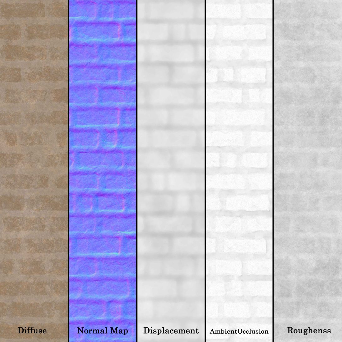 Brick Paint 02 (seamless) - 3D Model for VRay