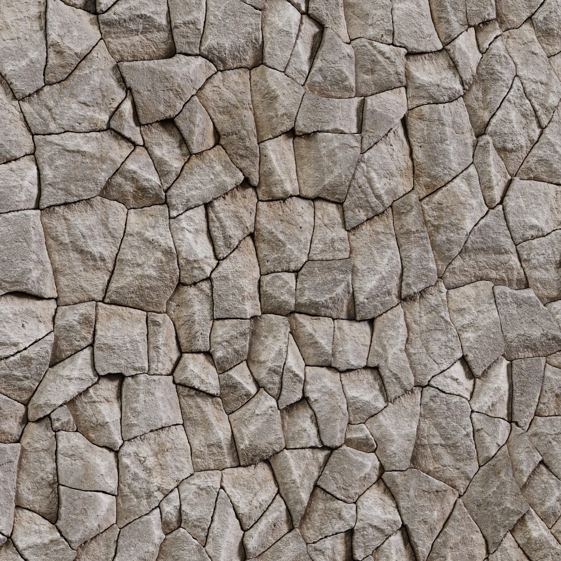 Stone Wall 13 (seamless) - 3D Model for VRay