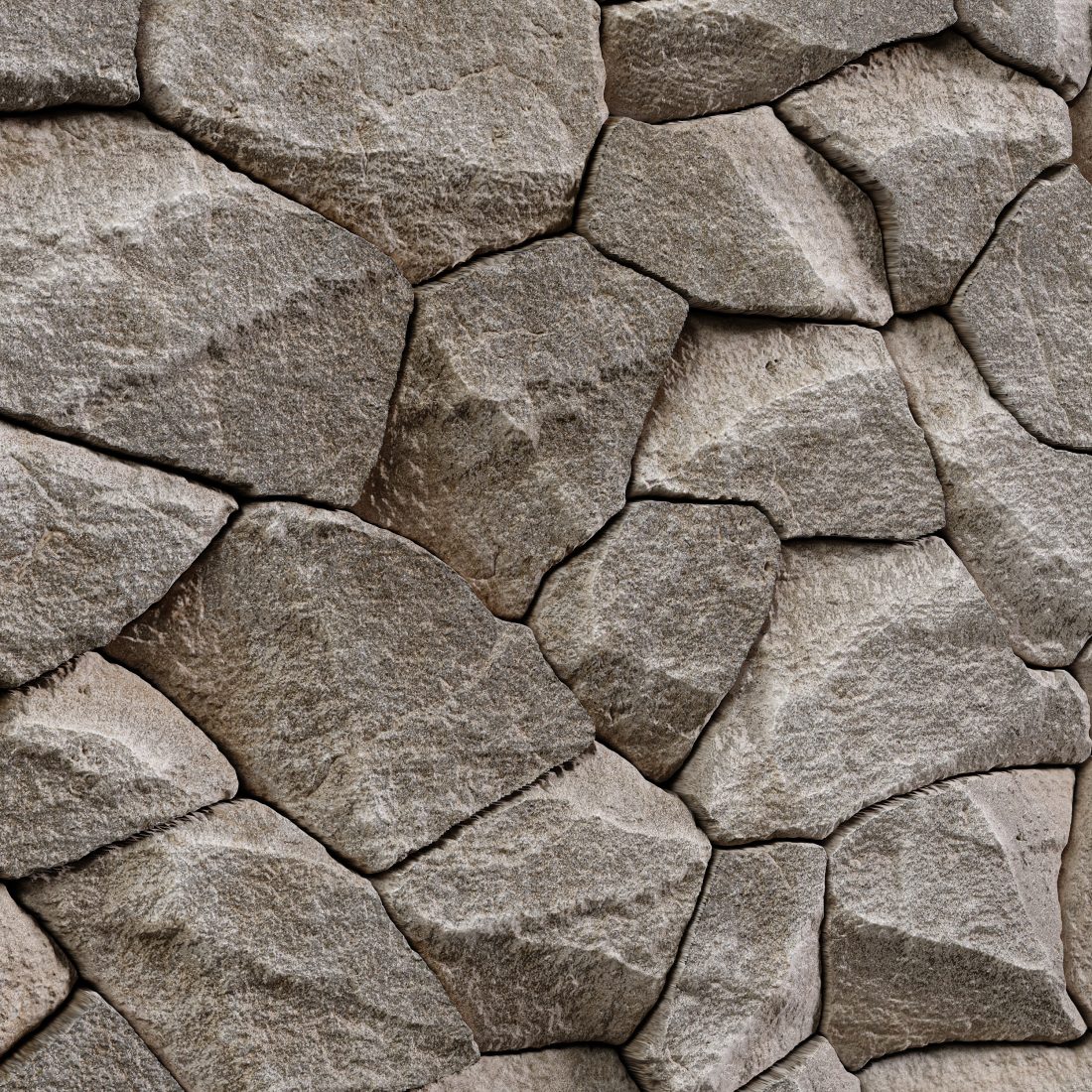 Stone Wall 14 (seamless) - 3D Model for VRay