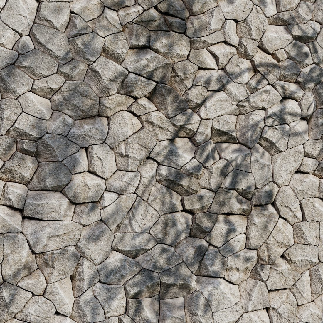 Stone Wall 14 (seamless) - 3D Model for VRay
