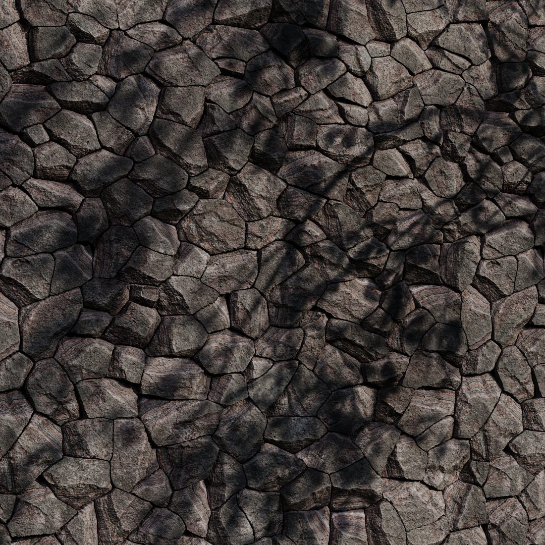 Stone Wall 14 (seamless) - 3D Model for VRay