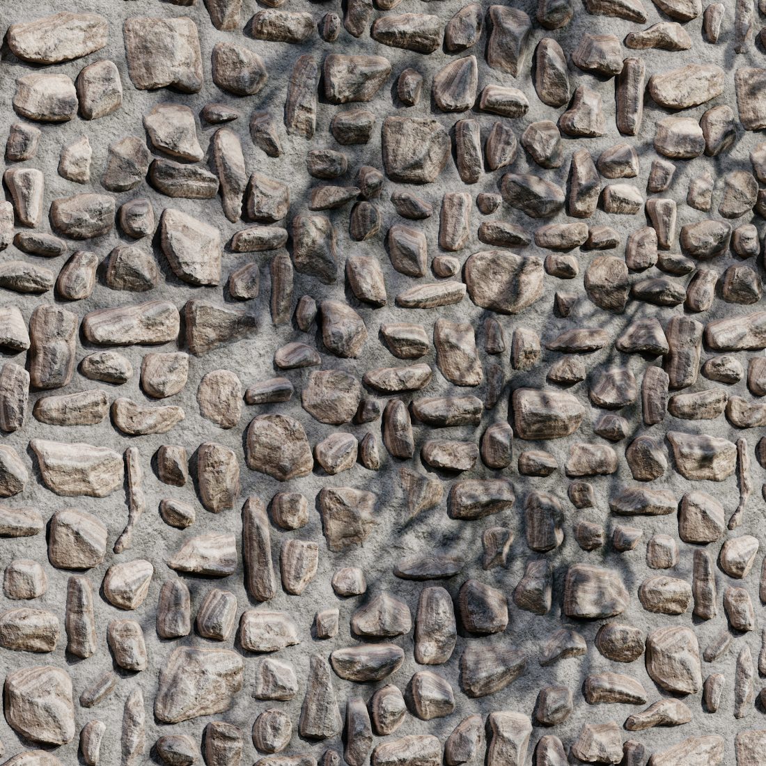 Stone Wall 18 (seamless) - 3D Model for VRay