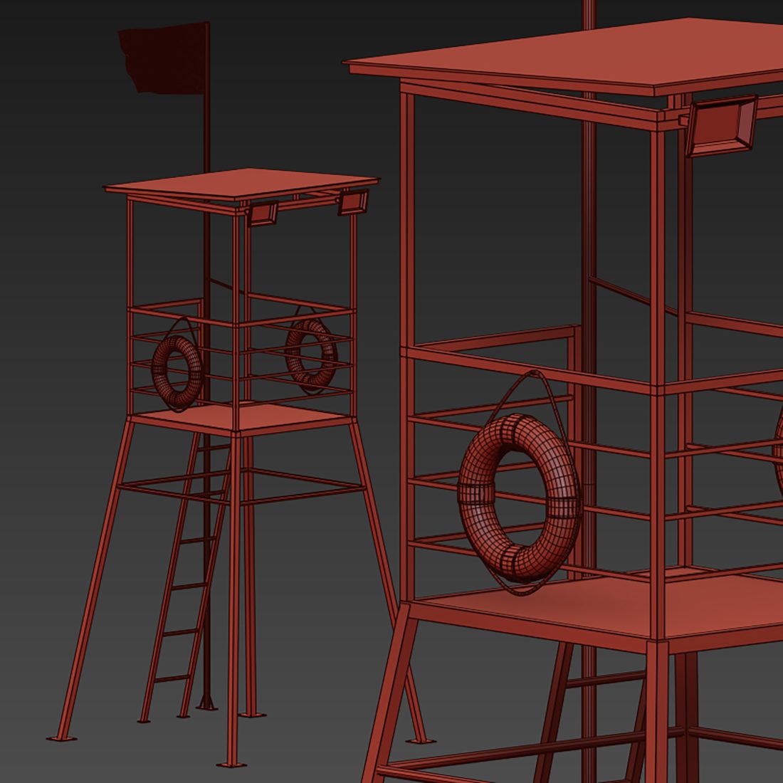 Lifeguard Observation Beach Tower Lifeguard Tower 3D Model for FStorm ...
