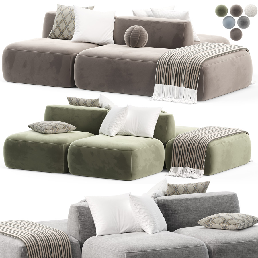 Duo Sofa In Beige 3D Model for Corona | CGMood