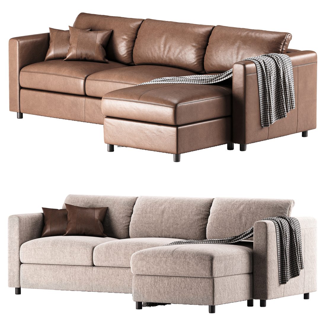 Finnala Sofa With Chaise - 3D Model for Corona