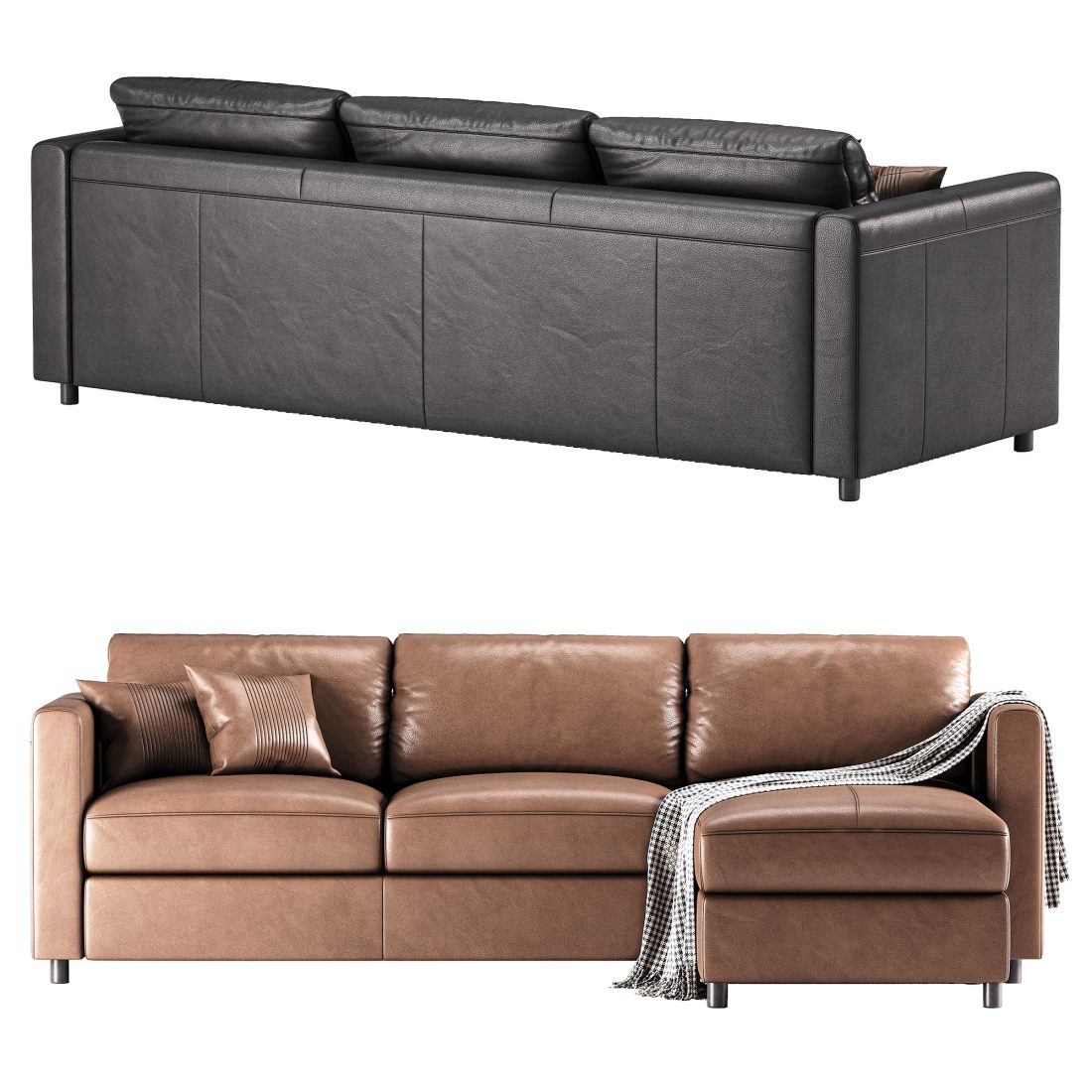 Finnala Sofa With Chaise - 3D Model for Corona